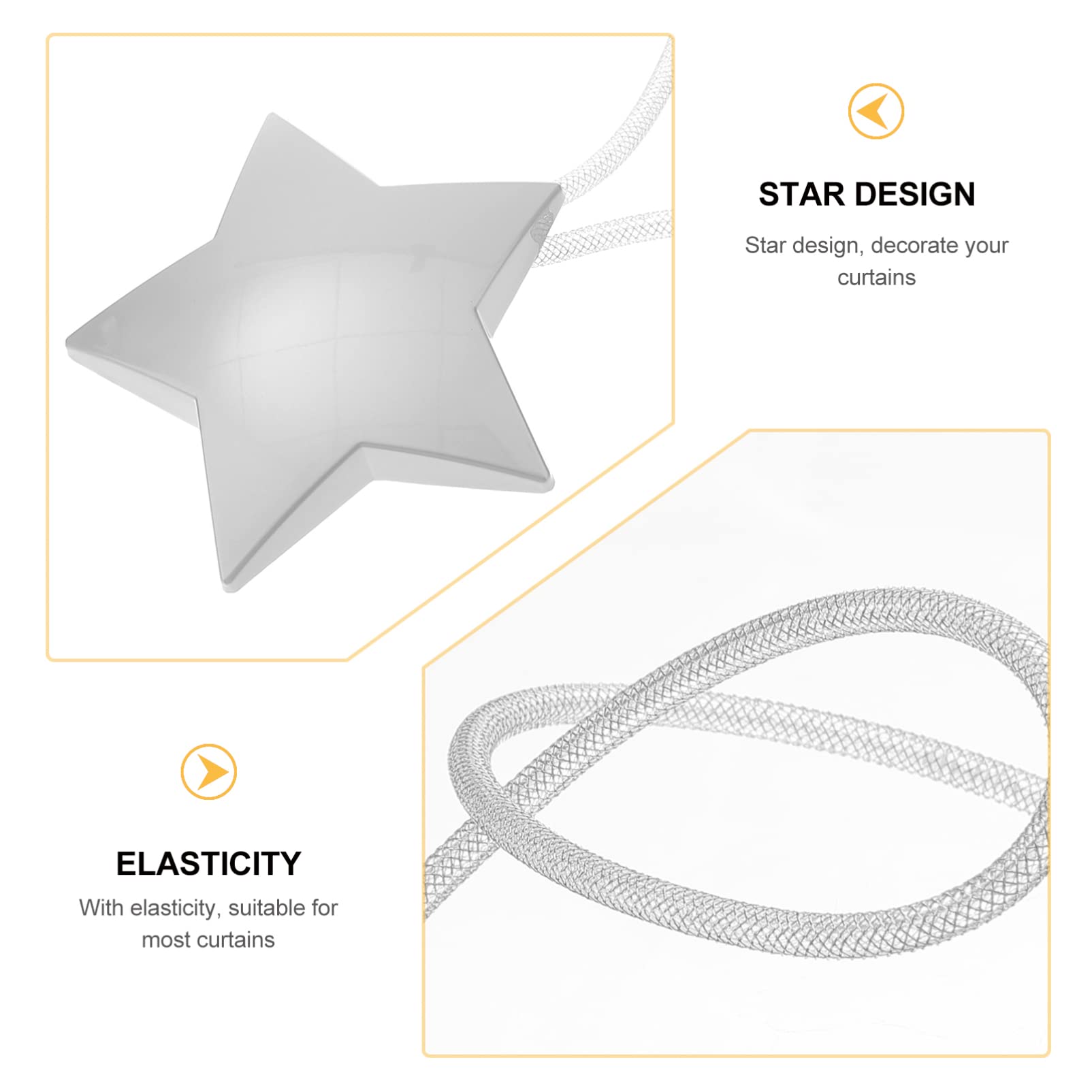 DOITOOL Holder Decorative Tiebacks Holdback Drape Magnetic Buckle for Bedroom Modern Clips Tieback Ties Accessories Holdbacks Home Window Rope Holdback, Weave Curtains Star Backs Tie