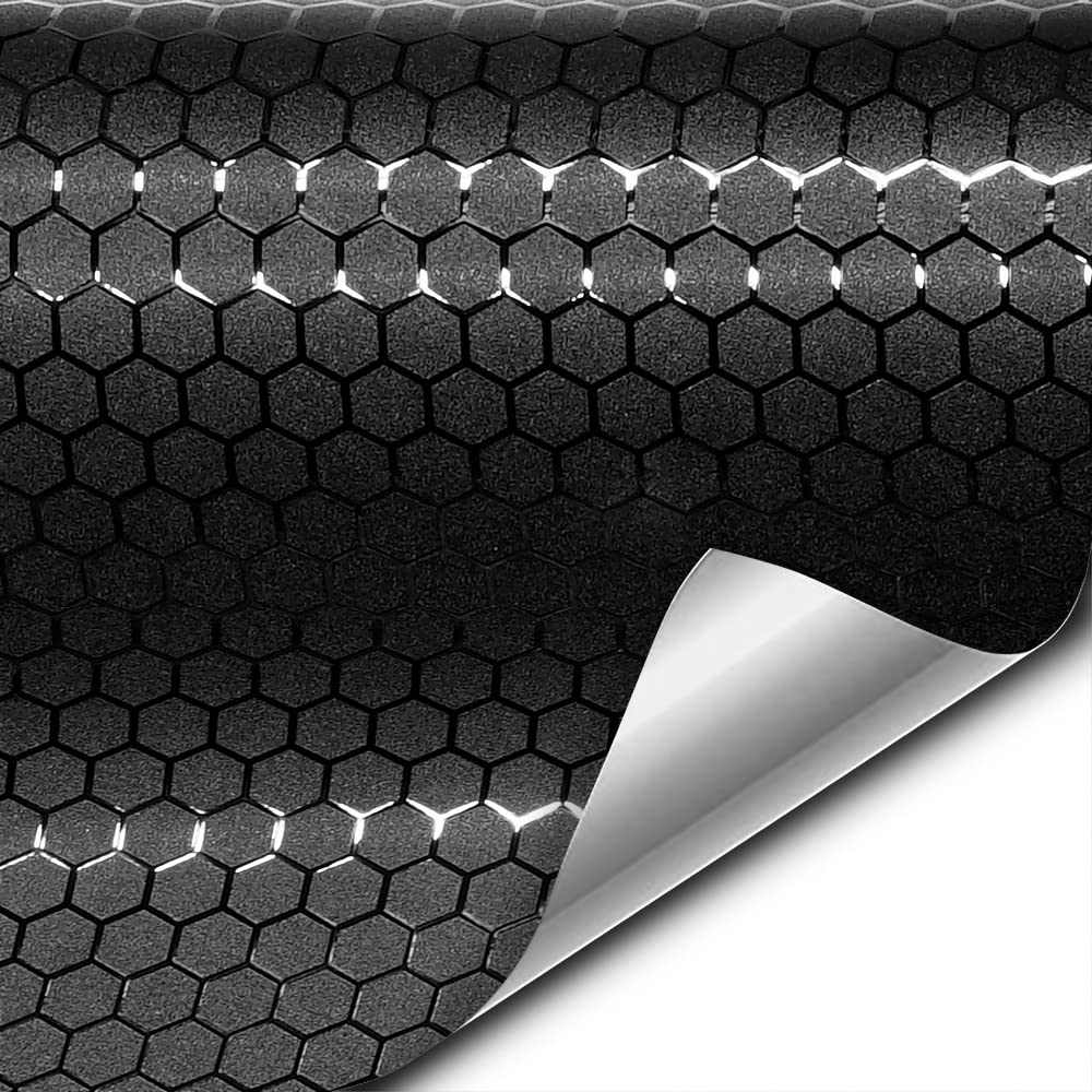VViViD+ Honeycomb Matte Black Medium Pattern Car Wrap Vinyl (1ft x 5ft)