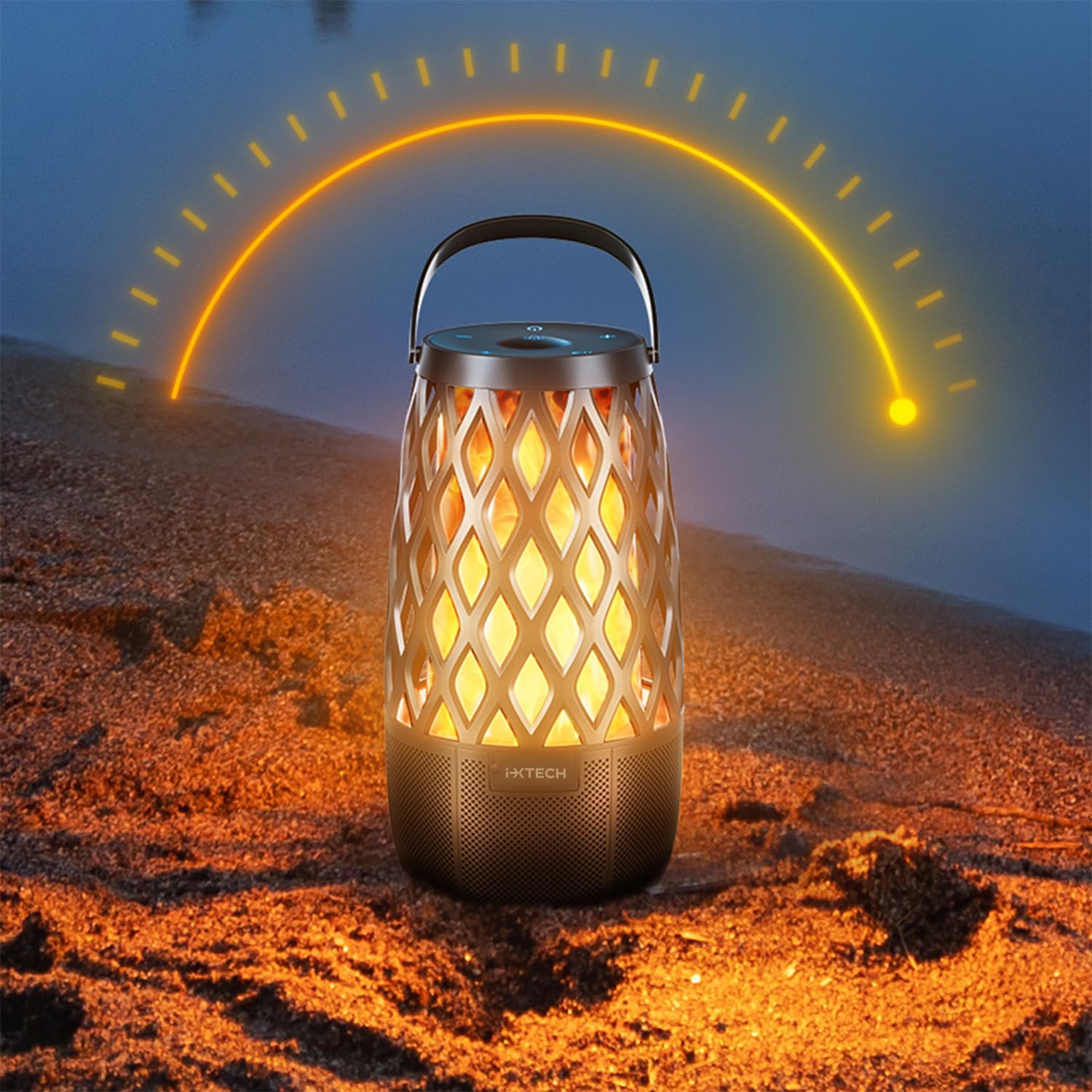 IXTECH Outdoor Bluetooth Speakers, Waterproof Portable Bluetooth Speaker Wireless with Lights, Outdoor Gifts for Dads Mom, Multi-Sync Wireless Connection, Lantern Speakers Mountable, 2 Pack