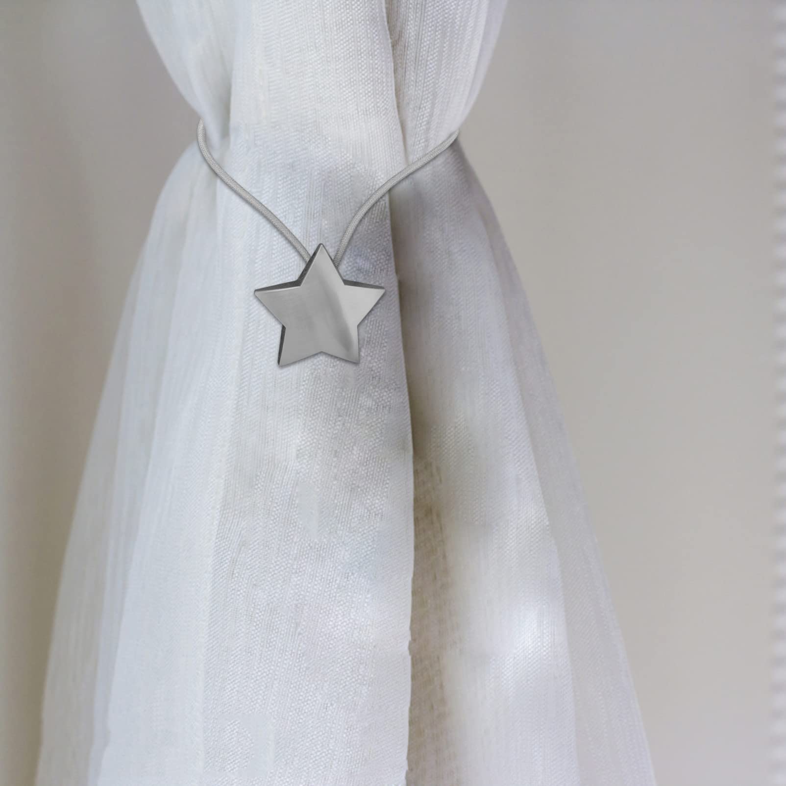 DOITOOL Holder Decorative Tiebacks Holdback Drape Magnetic Buckle for Bedroom Modern Clips Tieback Ties Accessories Holdbacks Home Window Rope Holdback, Weave Curtains Star Backs Tie
