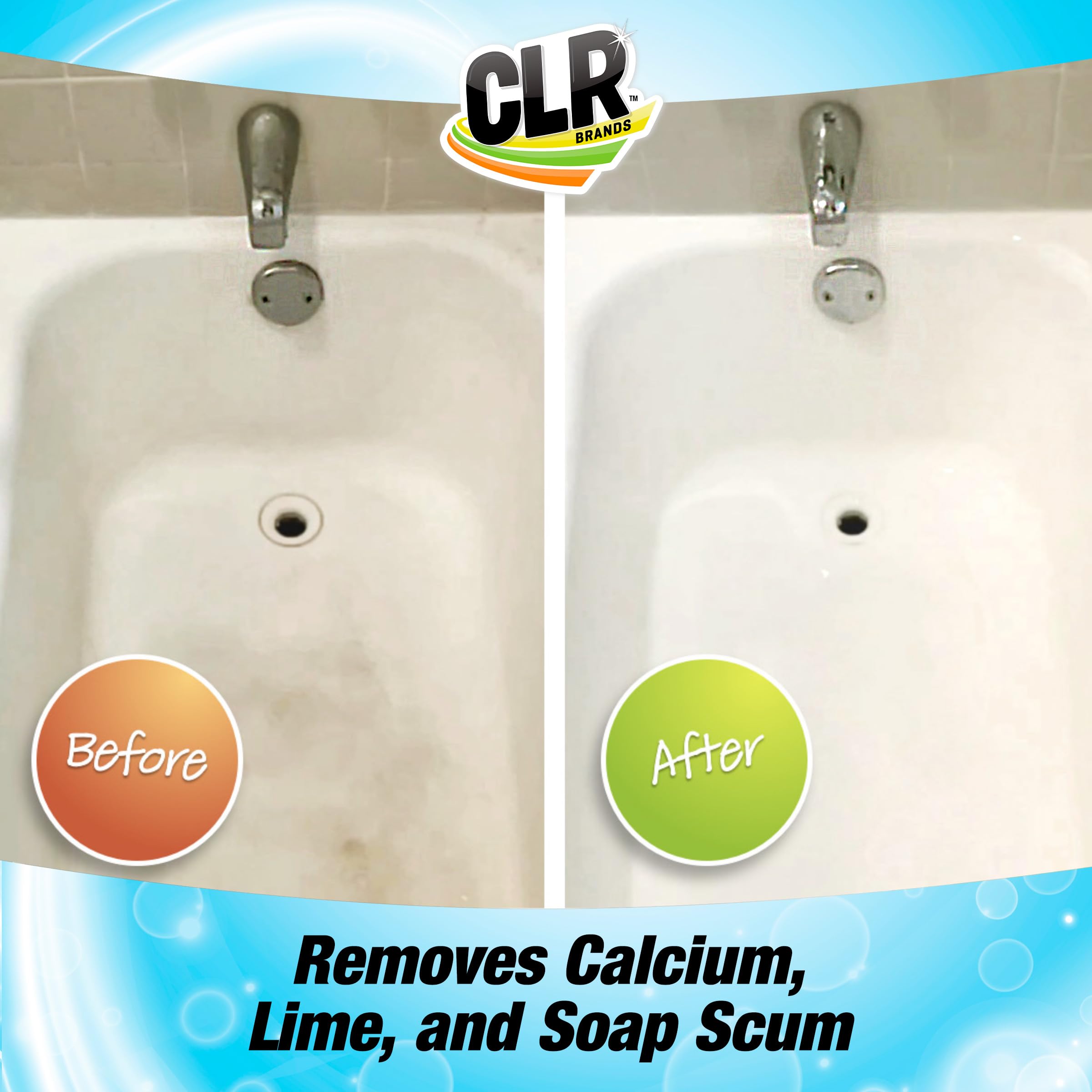 CLR Brilliant Bath Foaming Action Bathroom Cleaner Spray - For Use on Toilets, Baths, Showers, Sinks, Glass, Stainless Steel - Lavender Scent, 26 Ounce Bottle (Pack of 2)