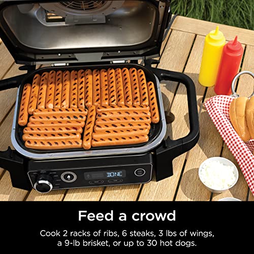 Ninja OG701 Woodfire Outdoor Grill, 7-in-1 Master Grill, BBQ Smoker, & Outdoor Air Fryer plus Bake, Roast, Dehydrate, & Broil, Woodfire Technology, with Robust Pellets