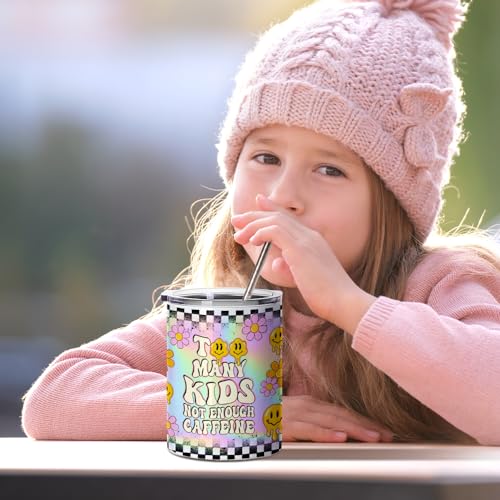 PYD Life 4 Pack Sublimation Tumblers Cups Blanks with Lids and Straws White Stainless Steel Straight Tumblers for Kids,for Cricut Mug Press Sublimation Oven Printing