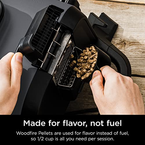 Ninja OG701 Woodfire Outdoor Grill, 7-in-1 Master Grill, BBQ Smoker, & Outdoor Air Fryer plus Bake, Roast, Dehydrate, & Broil, Woodfire Technology, with Robust Pellets
