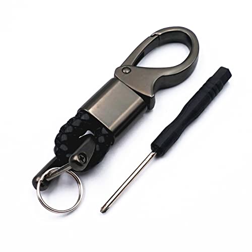 MJKEYAuto Black Leather 4 5 Buttons Remote Smart Key Fob Cover Case Chain for Honda Civic Hatchback Accord HR-V 2022 2023 (4 Buttons)