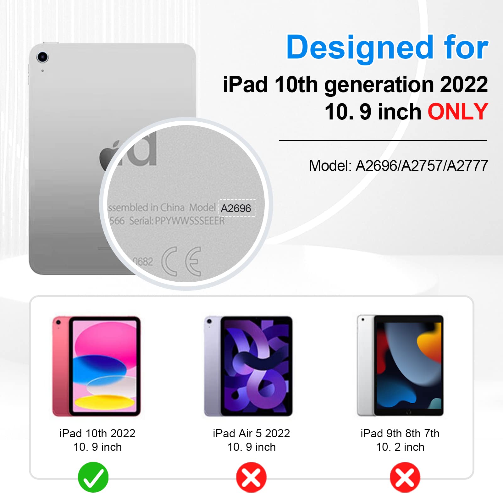 SUPFIVES Case for iPad(A16) 11th 11''2025/ 10th Generation 10.9'' 2022,Heavy Duty Silicone Case with Screen Protector/Pencil Holder/Rotating Stand/Handle/Shoulder Strap(Black)
