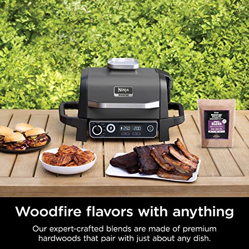 Ninja OG701 Woodfire Outdoor Grill, 7-in-1 Master Grill, BBQ Smoker, & Outdoor Air Fryer plus Bake, Roast, Dehydrate, & Broil, Woodfire Technology, with Robust Pellets