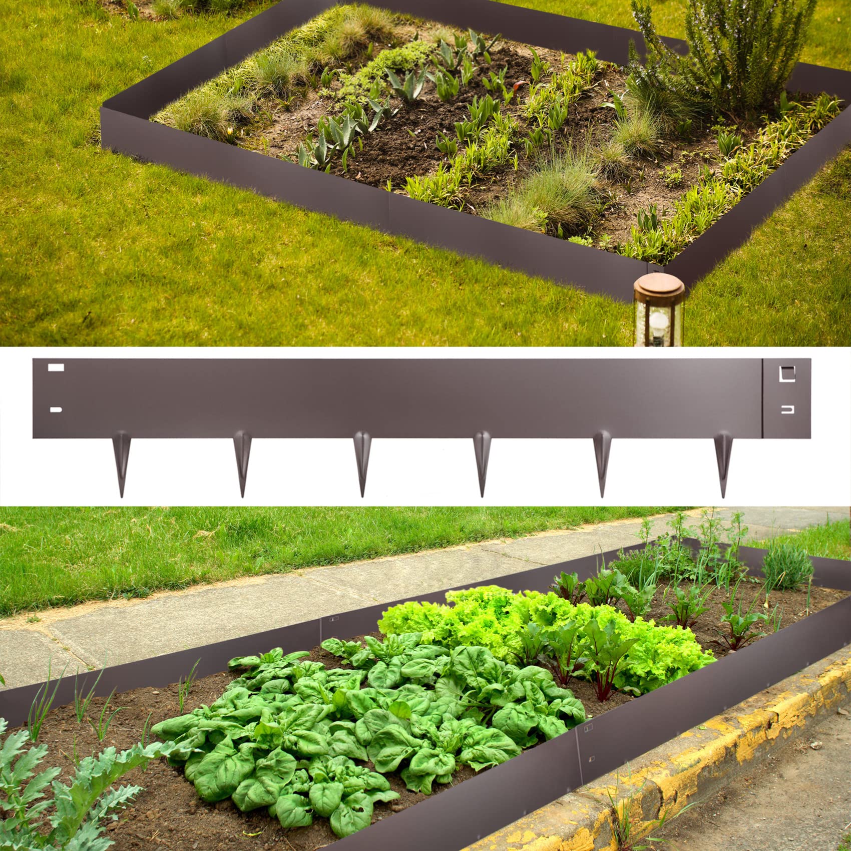TMEE Landscape Edging Garden Lawn Edging Border 40 inch Strips, 7 inch Depth Hammer in Metal Edging for Landscaping, Backyard/Lawn/Garden/Playground, 5 Pack