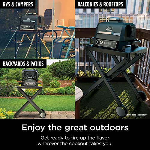 Ninja OG701 Woodfire Outdoor Grill, 7-in-1 Master Grill, BBQ Smoker, & Outdoor Air Fryer plus Bake, Roast, Dehydrate, & Broil, Woodfire Technology, with Robust Pellets