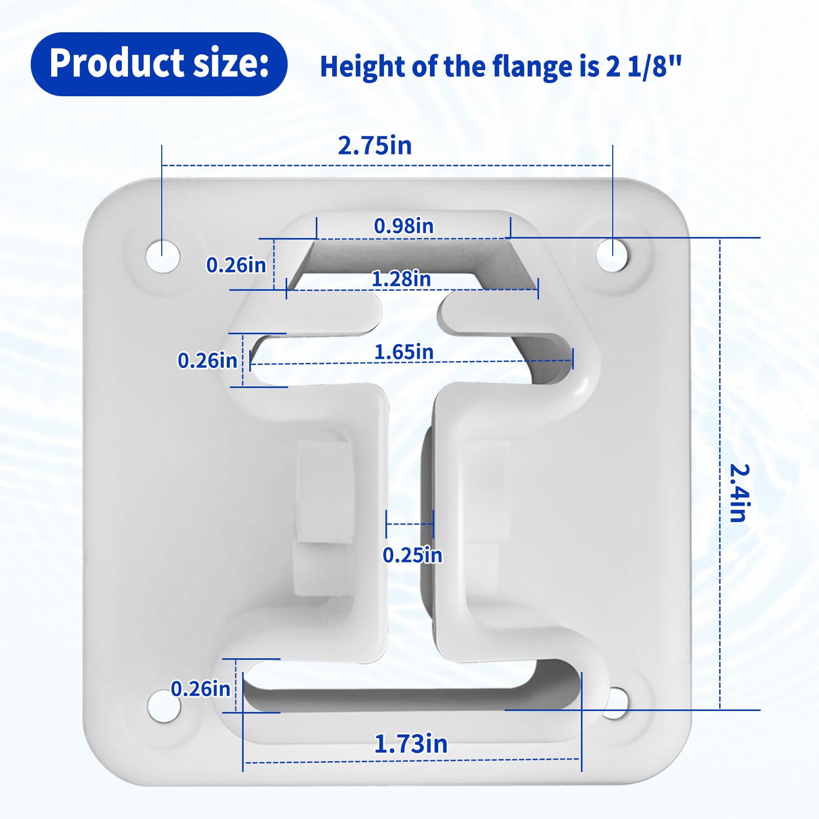 2 Pack 832414, 832414D, BUL-41-1 Ladder Flanges Replacement for Heavy Duty Resin in-Pool Above Ground Swimming Pool Ladder, Hook/Hanging Ladder Flanges, Ytpoools
