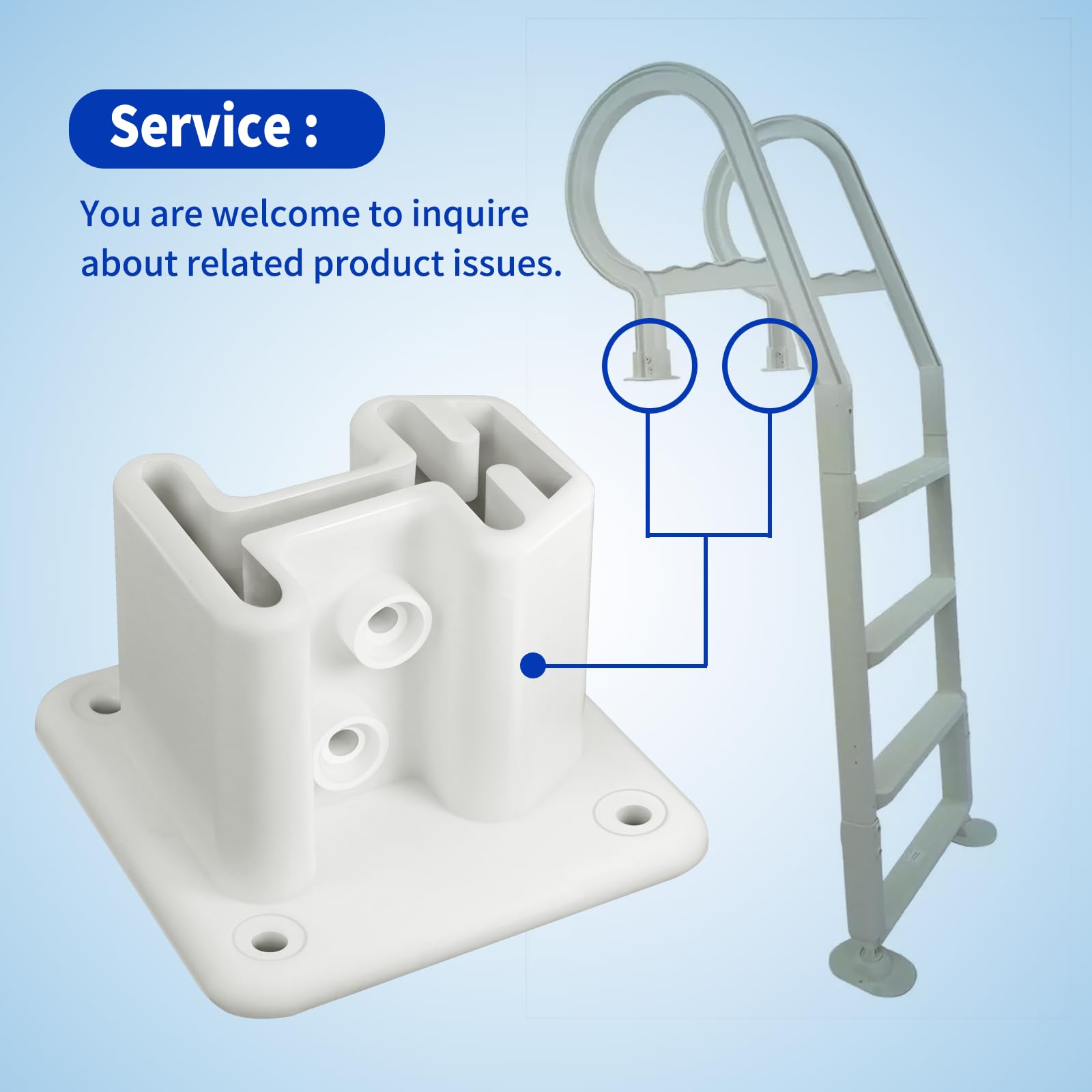 2 Pack 832414, 832414D, BUL-41-1 Ladder Flanges Replacement for Heavy Duty Resin in-Pool Above Ground Swimming Pool Ladder, Hook/Hanging Ladder Flanges, Ytpoools