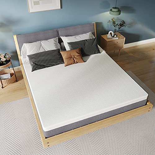 EZKozzy 3 Inch Memory Foam Mattress Topper Full Size High Density Cooling Pad Pressure Relief Bed Topper with Removable & Washable Bamboo Cover (Queen)