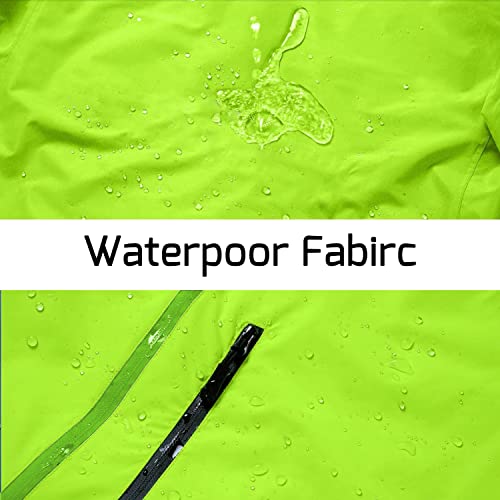 Wulibike Cycling Jackets for Womens Running Jacket Winter Thermal Reflective Hoodie Windproof Coat With 6 Pockets
