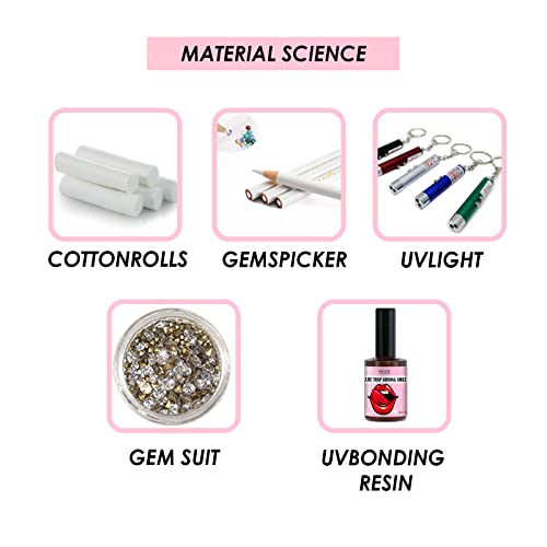 YIPINER Professional DIY Tooth Gem Kit with Curing Light and Glue, Crystals Jewelry kit, Teeth Gems Kit with Glue and Crystals, Great Tooth Jewelry Gems Kit for DIY Use