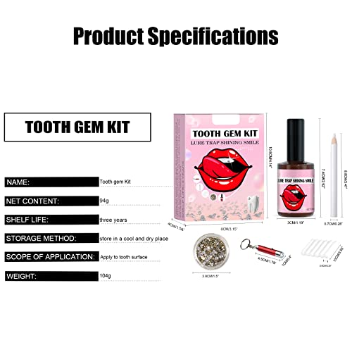 YIPINER Professional DIY Tooth Gem Kit with Curing Light and Glue, Crystals Jewelry kit, Teeth Gems Kit with Glue and Crystals, Great Tooth Jewelry Gems Kit for DIY Use