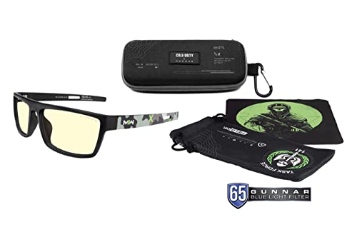 Gunnar - Call of Duty Tactical Edition Premium Gaming and Computer Glasses - Blocks 65% Blue Light - Amber Tint, Black