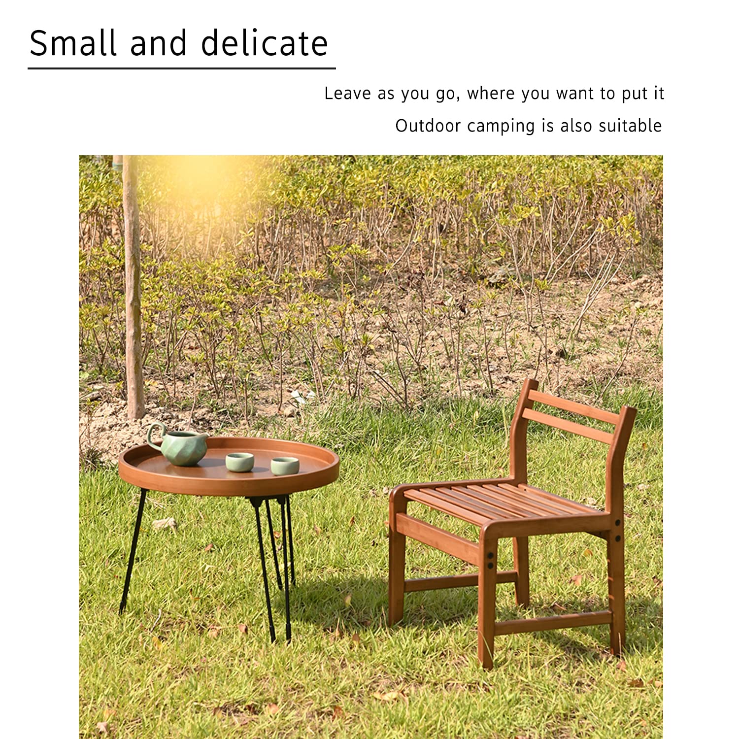 JIKUGO Bamboo Detachable Backrest Soft Chair - Dining Chair with Backrest, Plain Bamboo Seat for Home and Kitchen(Mini)