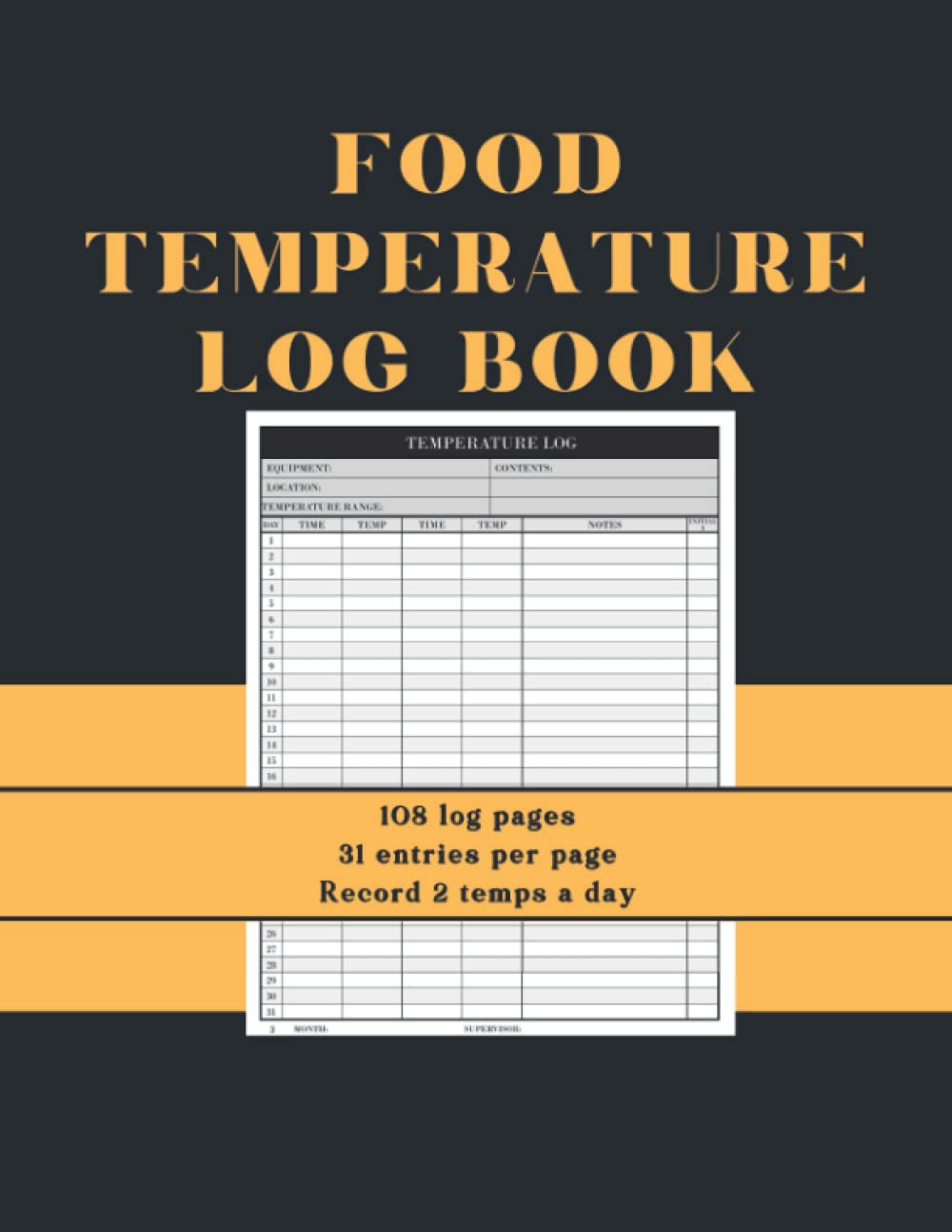 Food Temperature Log Book: Easy to use fridge/freezer log to record temps for restaurants, bars, cafes or any business handling or storing food. ... days, time, temp, notes on numbered pages.