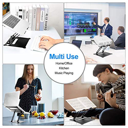 Urmust Laptop Notebook Stand Holder Adjustable Laptop Stand Portable Laptop Riser Compatible with MacBook Air Pro HP Dell XPS Lenovo All Laptops 10-15.6"(Black)