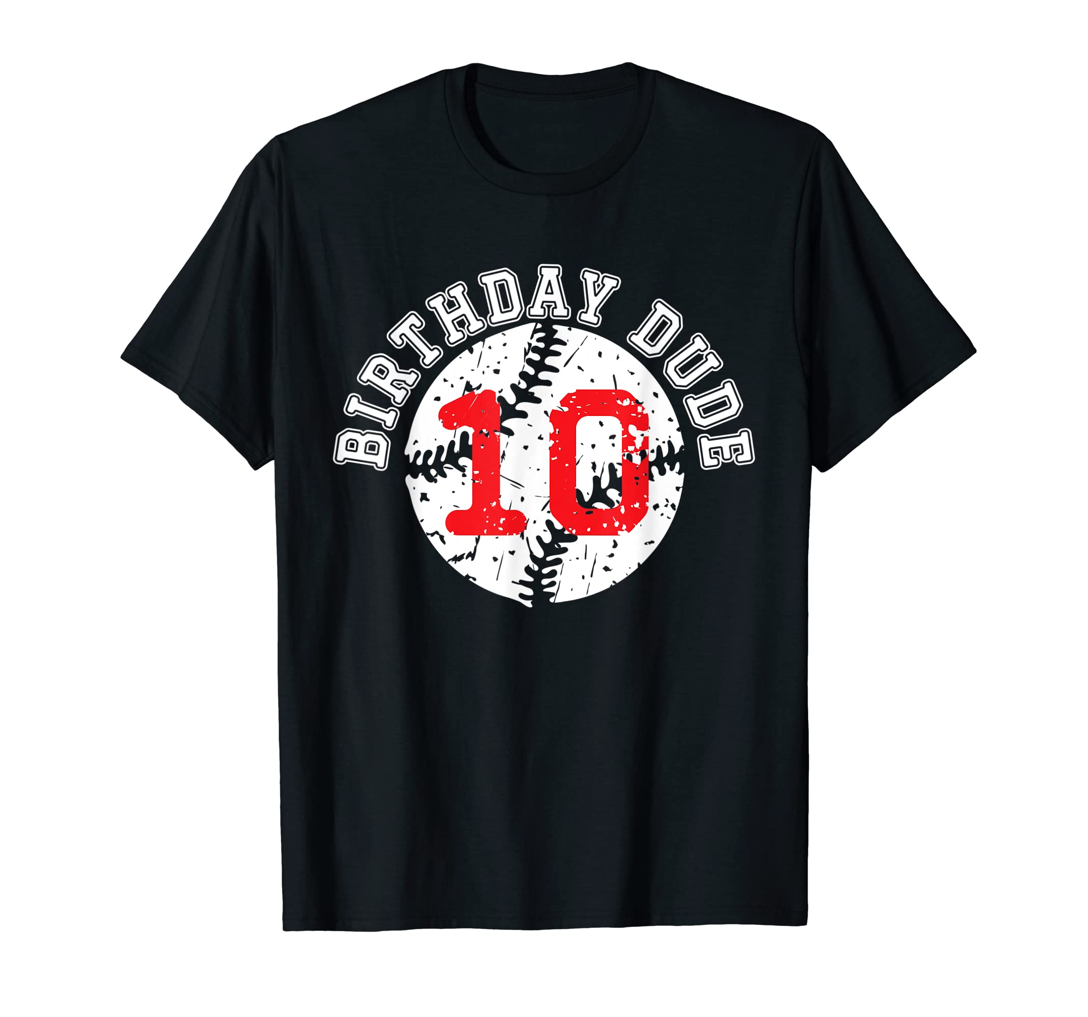 10 Year Old 10th Birthday Dude Boys Vintage Baseball Bday T-Shirt