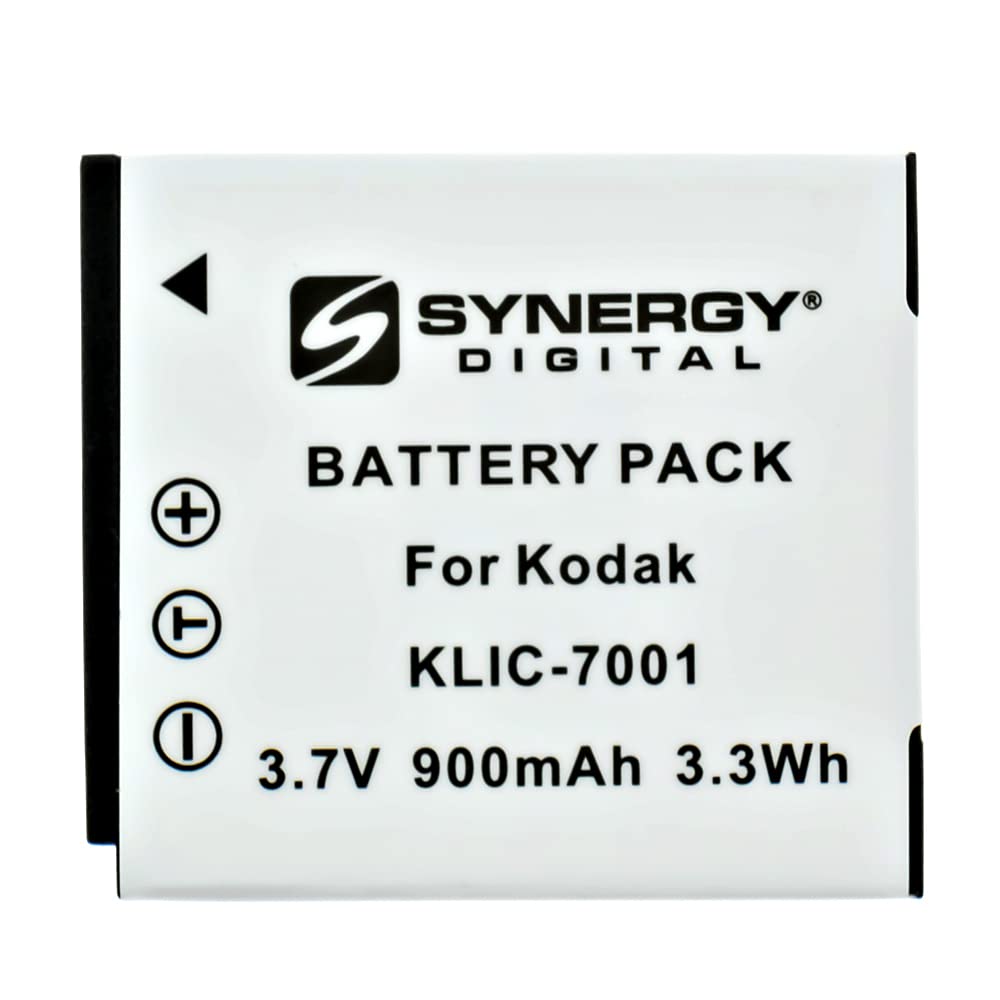 Synergy Digital Digital Camera Battery, Compatible with Kodak KLIC-7001, 1979657 Digital Camera Battery (li-ion, 3.7V, 900 mAh)