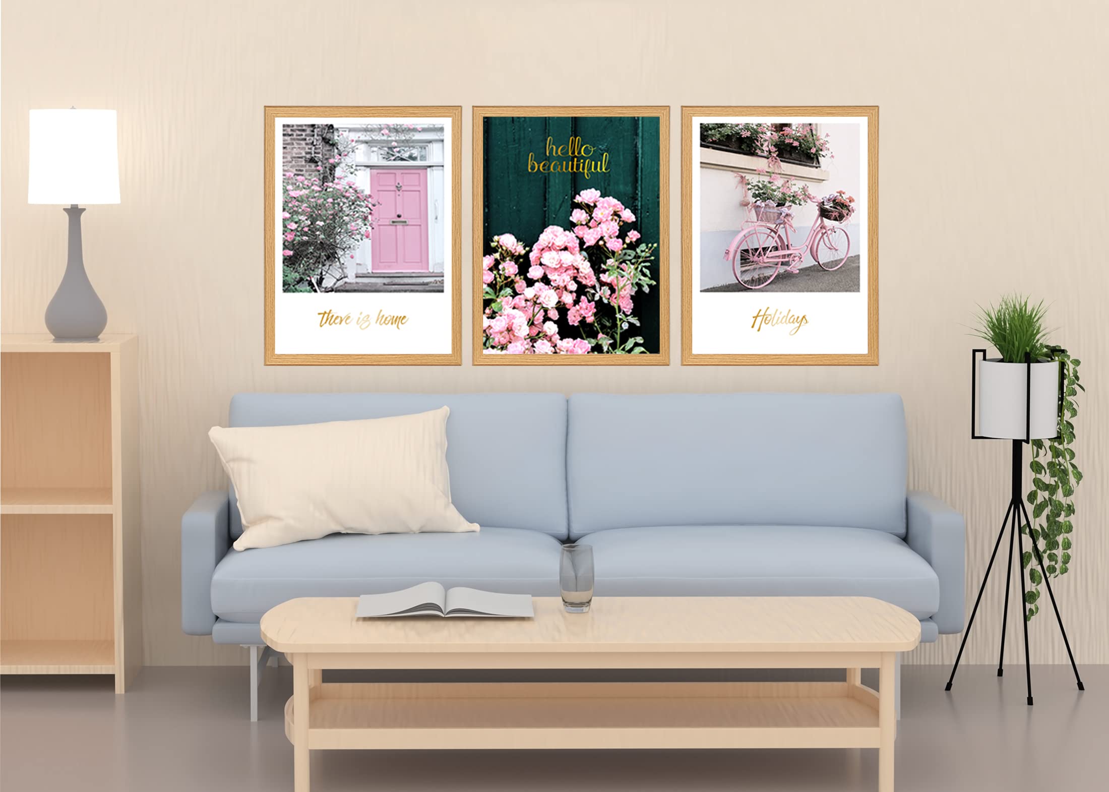 SEEDLING PHOTO FRAME 16x20 Frames Set of 3, 16x20 Picture Frames for Wall, Wooden Poster Frames with Plexiglass for Prints, Poster, and Art (Natural Wood)