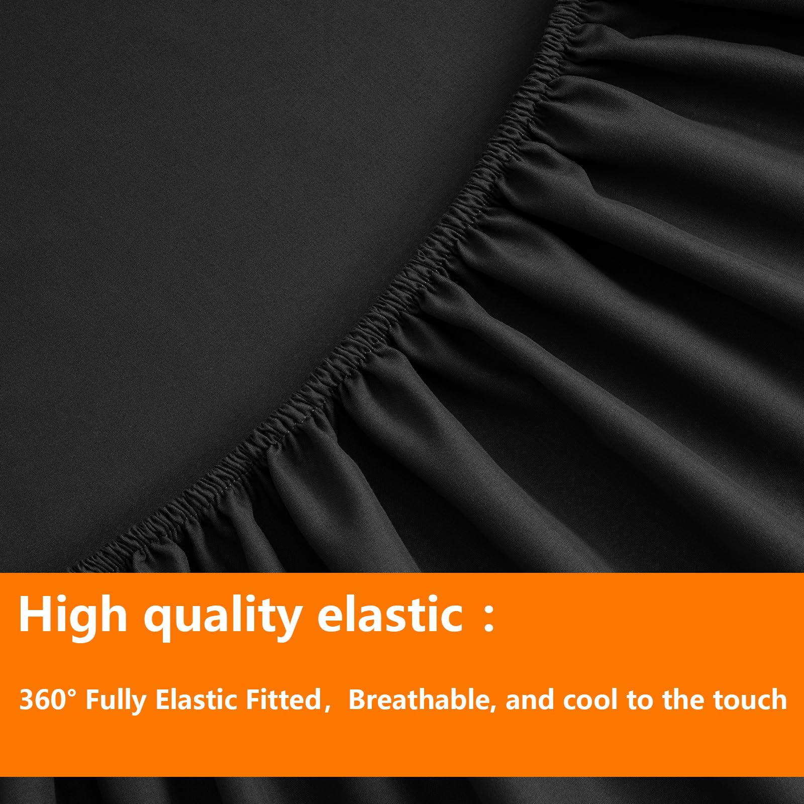 TAIMIT Black Full Size Comforter Set - 7 Pieces, Bed in a Bag Bedding Sets with All Season Soft Quilted Warm Fluffy Reversible Comforter,Flat Sheet,Fitted Sheet,2 Pillow Shams,2 Pillowcases