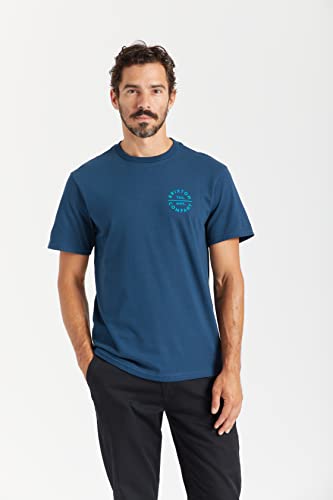 Brixton Men's Pledge Long Sleeve Standard T-Shirt, Moonlit Ocean/Gradient, Large