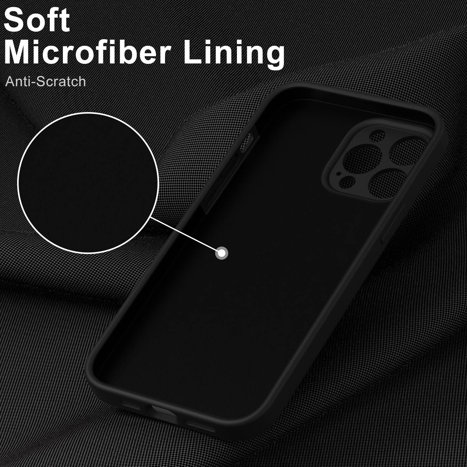 DEENAKIN Compatible with iPhone 14 Pro Max Silicone Case - Enhanced Camera Protection and Screen Protector - Smooth Baby Skin-Like Feel - Slim Fit Phone Cover 6.7”for Women Girls - Black