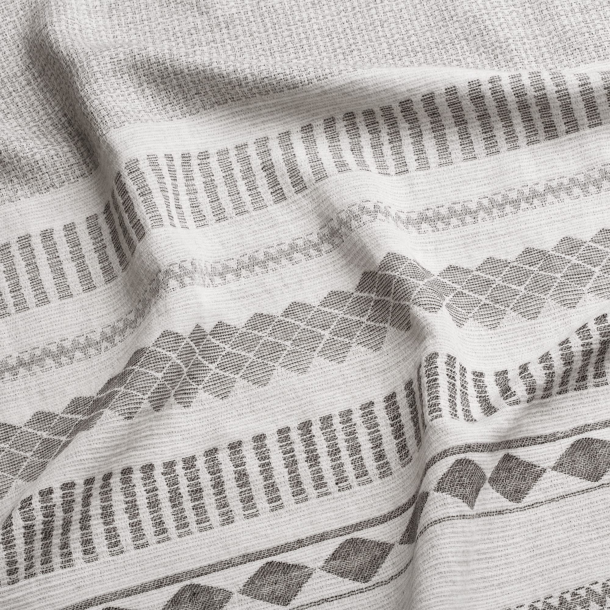 Sweet JoJo Designs Boho Black and Grey Cotton Woven Jacquard Modern Duvet Comforter Cover and Sham 3 pc. Full Queen Size Bed Bedding Set Farmhouse Patterned Ivory Bohemian Geometric Textured Neutral