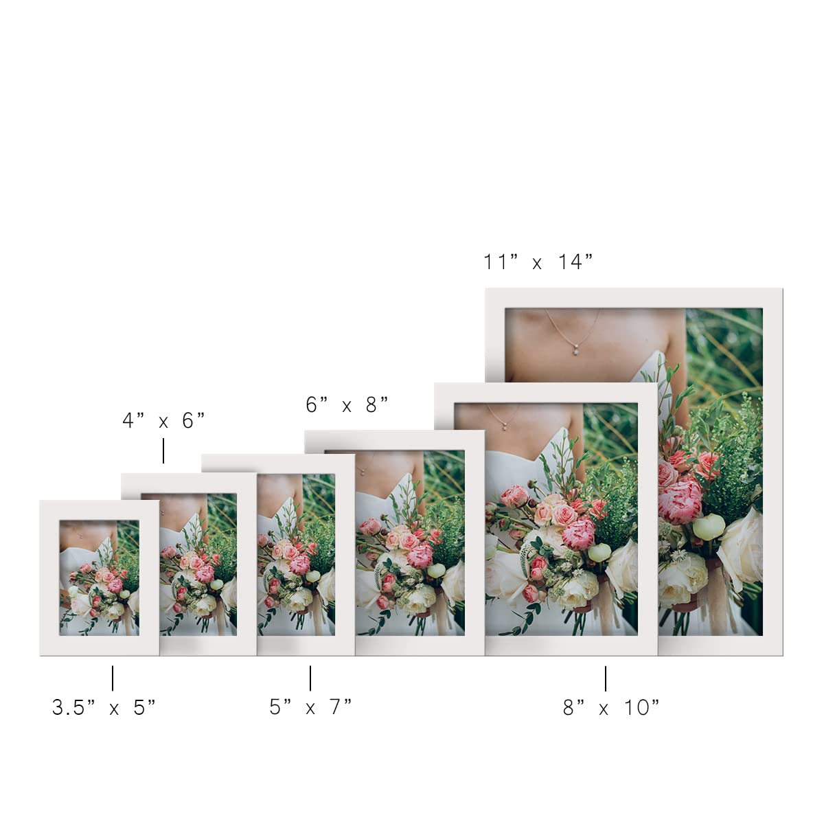 Renditions Gallery 11x14 inch Picture Frame High-end Modern Style, Made of Solid Wood and High Definition Glass Ready for Wall and Tabletop Photo Display, White Frame