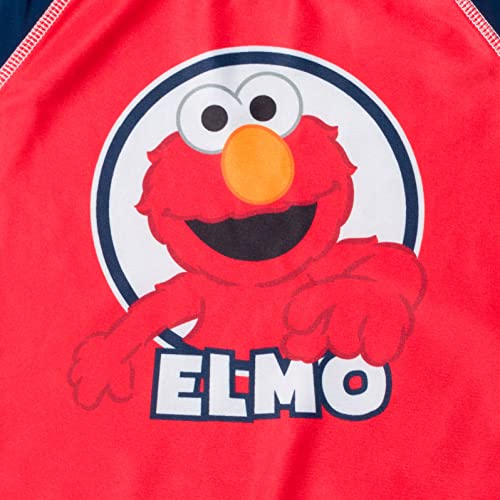 Sesame Street Elmo Infant Baby Boys Rash Guard and Swim Trunks Outfit Set Red 12 Months