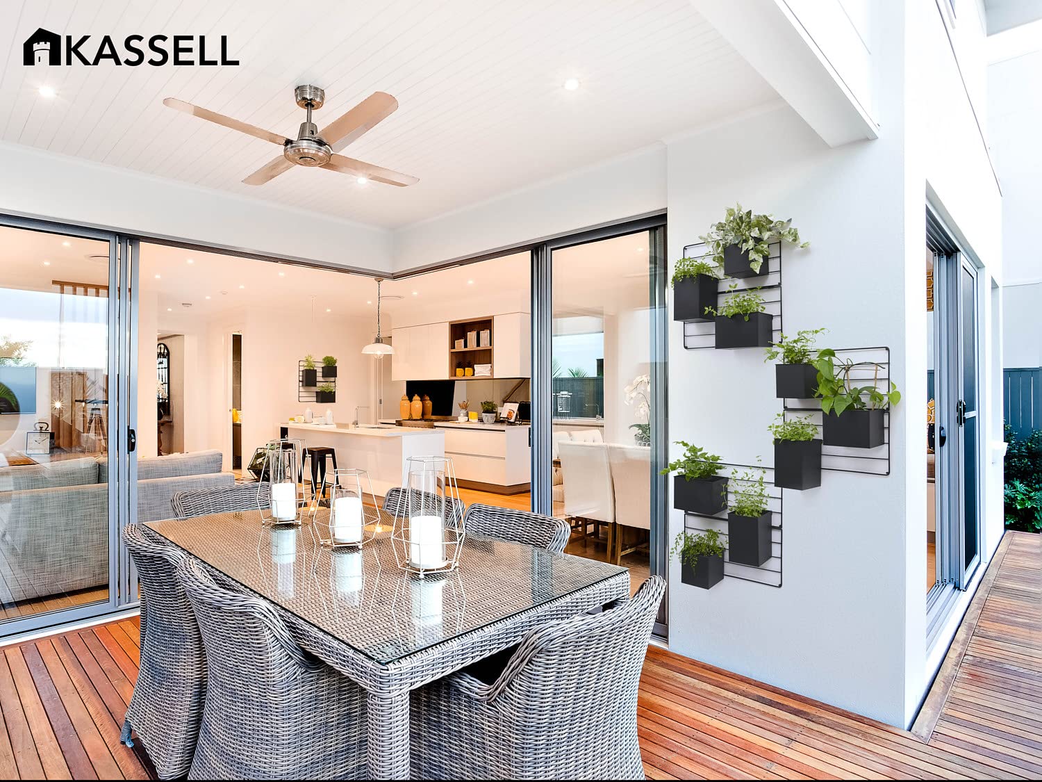 KASSELL Vertical Garden Wall Planter. Wall Mounted for Indoor Outdoor. All Metal Black Vertical Planter with No Assembly Required. Wall Planter for Indoor Plants Flowers, Herbs, Succulents and Plants