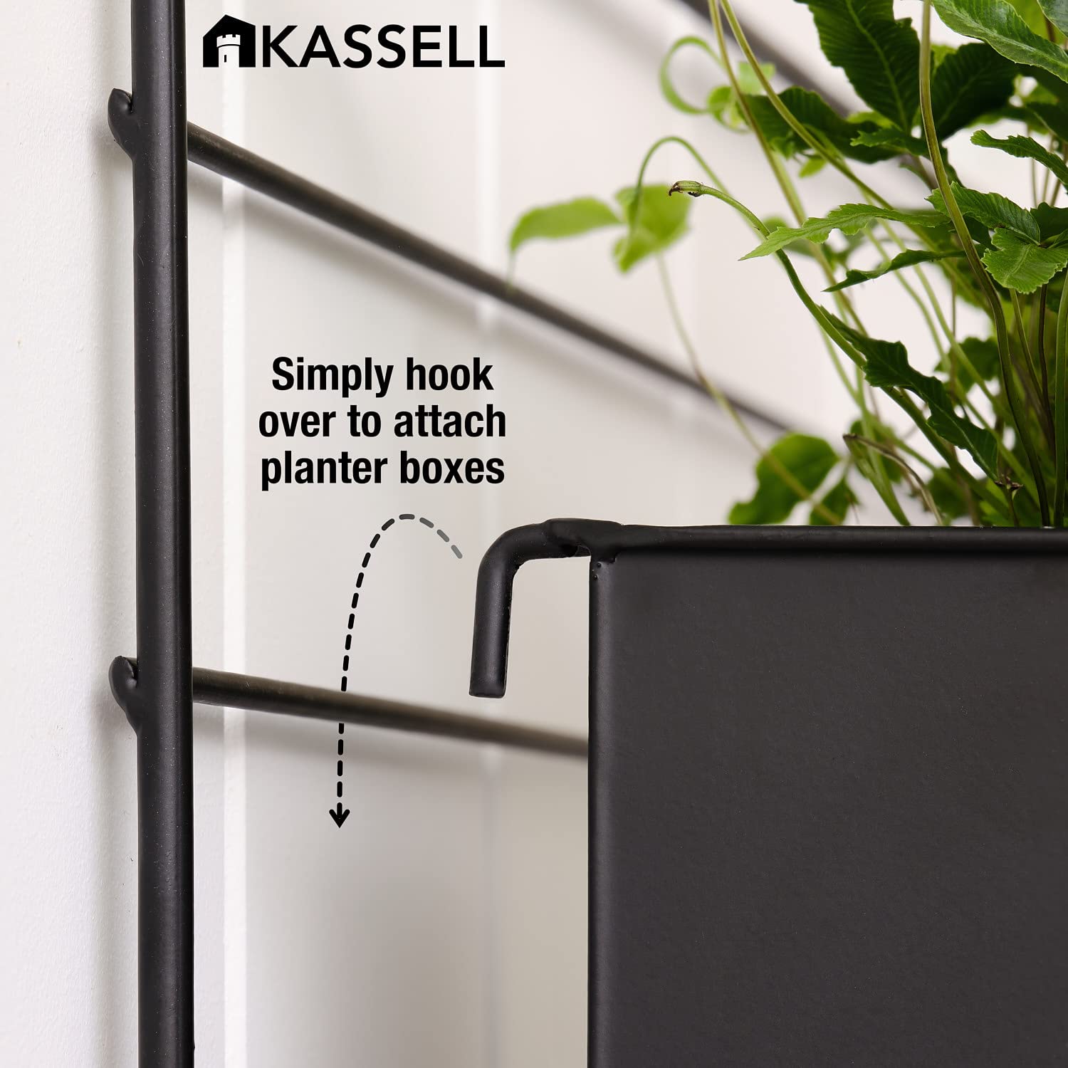 KASSELL Vertical Garden Wall Planter. Wall Mounted for Indoor Outdoor. All Metal Black Vertical Planter with No Assembly Required. Wall Planter for Indoor Plants Flowers, Herbs, Succulents and Plants