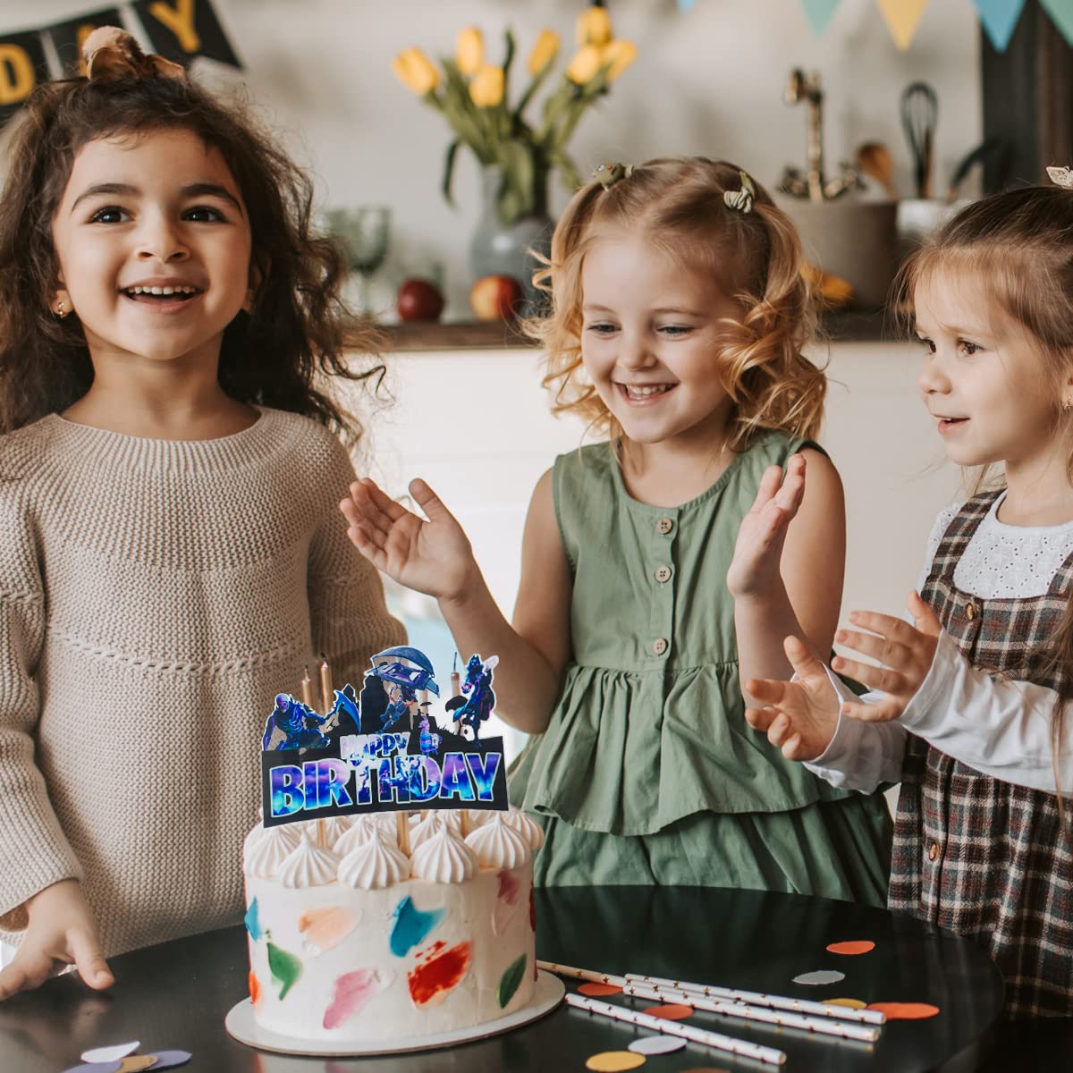 Exquisite Acrylic Cake Topper Video Game Birthday Cake Topper for Gamers' Birthday Party Cake Decorations, Perfect for Large Size Cake