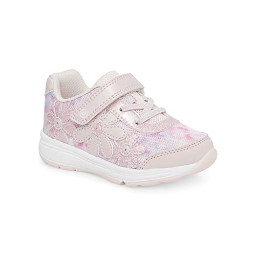 Stride Rite Kids SR Lighted Glimmer Light-Up Sneaker, Blush, 7.5 Wide US Unisex Toddler