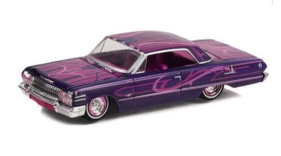 Greenlight 51464 1963 Chevy Impala Lowrider MiJo with Box 1:64 Scale Diecast Purple