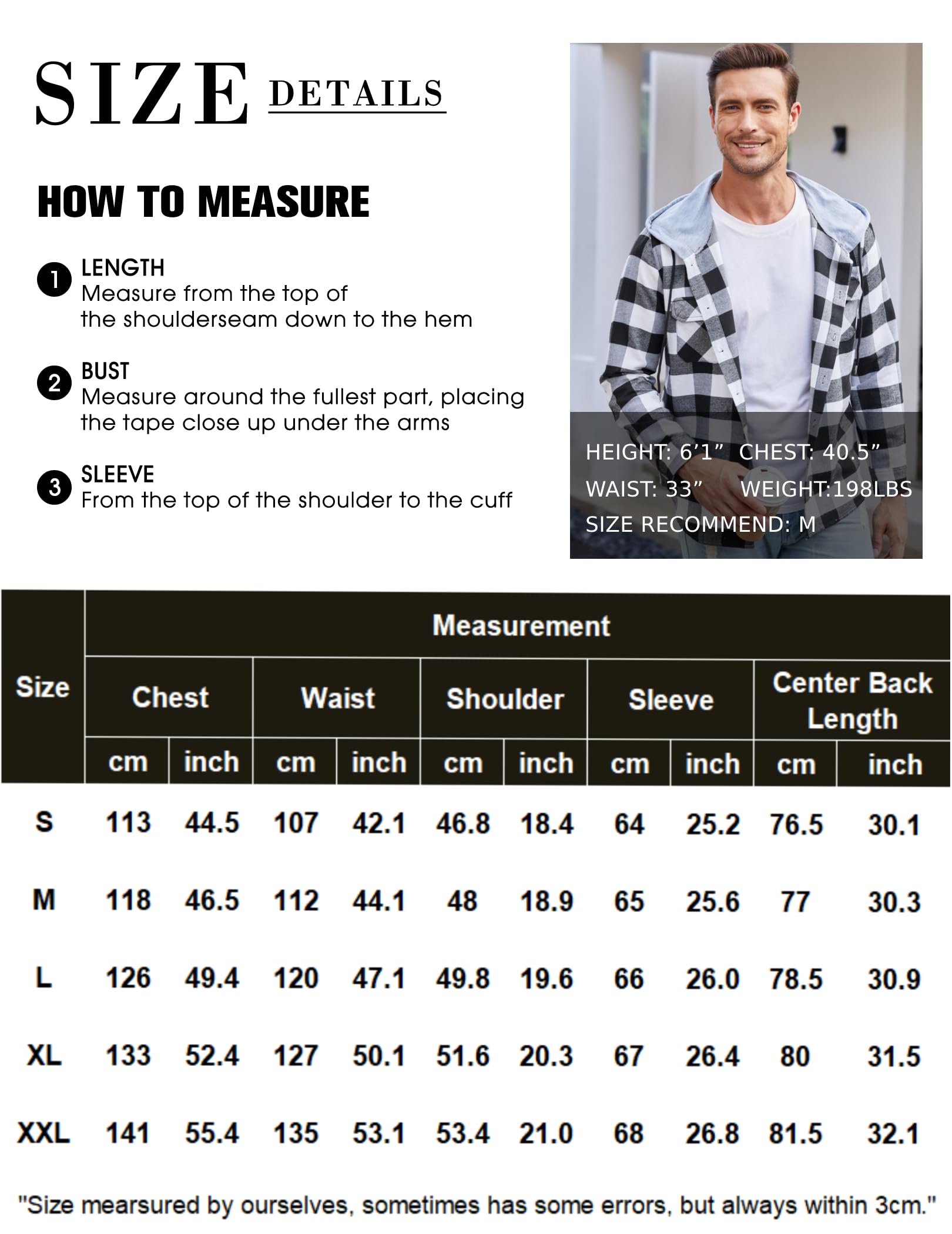 COOFANDY Men's Flannel Plaid Hoodie Shirt Jacket Button Down Slim Fit Buffalo Shirts