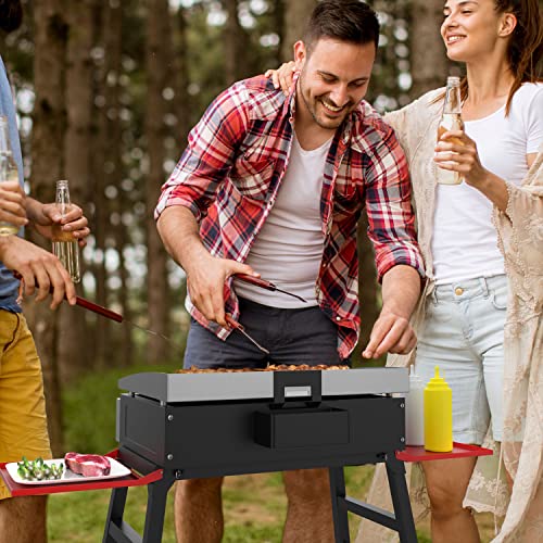MixRBBQ Universal Griddle Stand for Blackstone 17" 22" Tabletop Griddle, Adjustable Table with Dual Side Shelf Grill Accessories for Outdoor Camping