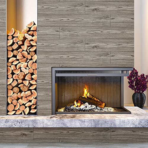 VEELIKE Light Grey Wood Vinyl Plank Flooring Waterproof Wood Grain Peel and Stick Floor Tile 6''x36'' Self Adhesive Grey Laminate Wood Flooring for Bathroom Kitchen Bedroom RV(4-Pack, 6 Sq. Ft.)