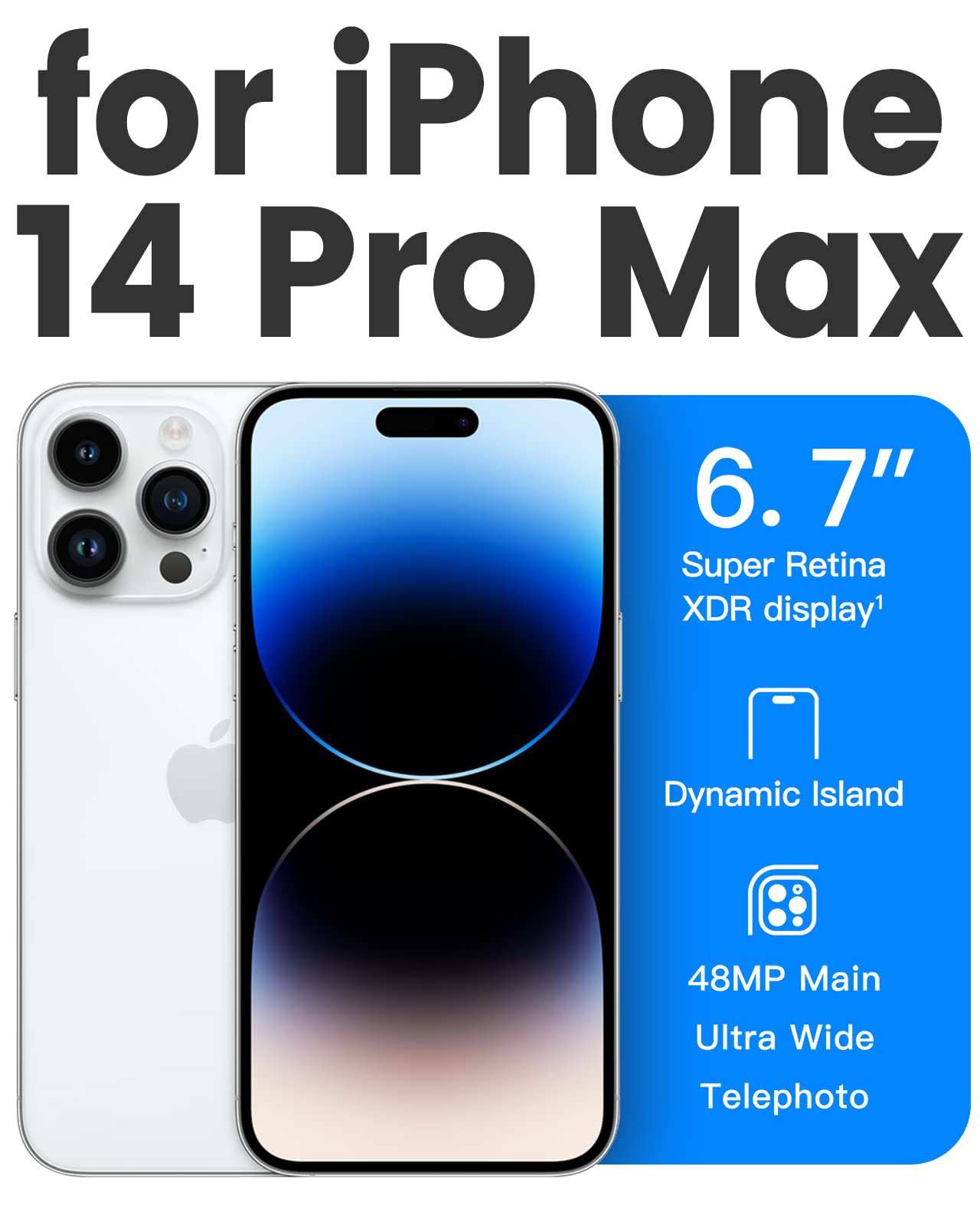 Mkeke Magnetic Light Black for iPhone 14 Pro Max Case,[Compatible with Magsafe][Not-Yellowing] Shockproof Protective Phone Case 2022