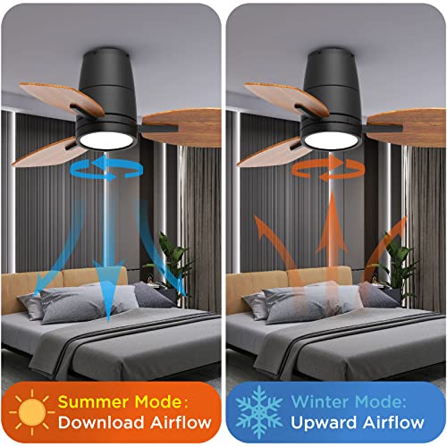TALOYA Small Ceiling Fan with Lights and Remote Control 30 inch Multifunctional Quiet Fan with Three Color Temperature Light and Reversible Blades