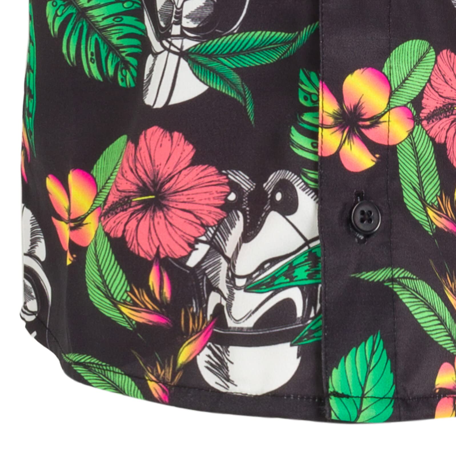STAR WARS Darth Vader Stormtrooper Big Boys Hawaiian Button Down Shirt Black 14-16
