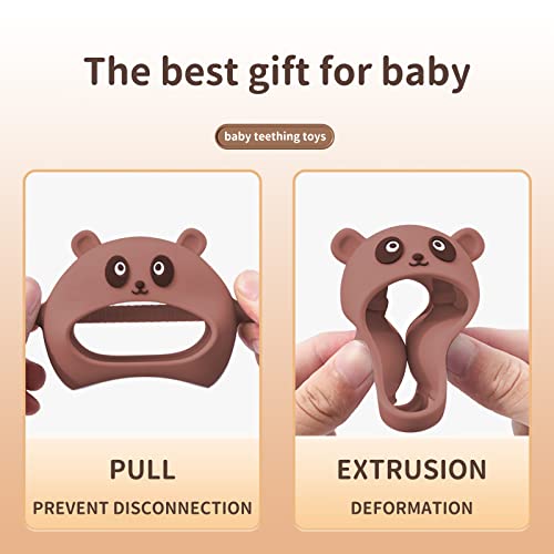 Teething Toys for Babies 0-6 Months Silicone Hands Teethers Mitten Never Drop for Infant Chew Toys Relief Soothe Gums for Sucking Needs 6-12 Months