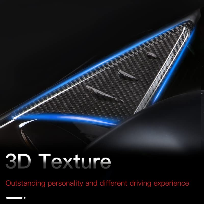 JSWAN Carbon Fiber A Pillar Rearview Mirror Panel Trim Cover for GR Supra A90 2019-2023 Side Window A-Pillar Triangle Cover (Bright Black)