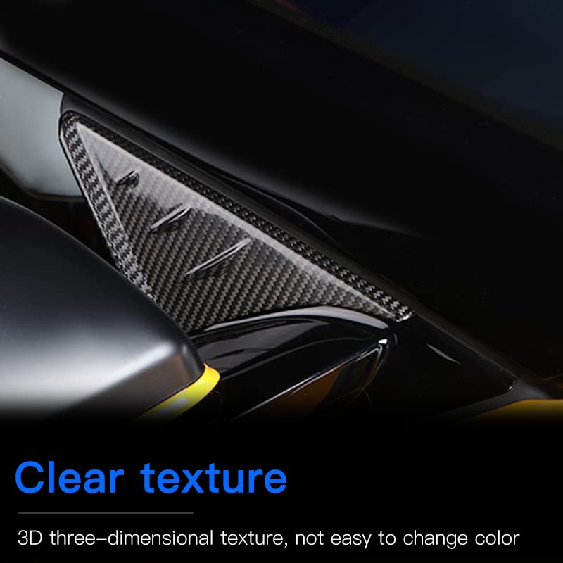 JSWAN Carbon Fiber A Pillar Rearview Mirror Panel Trim Cover for GR Supra A90 2019-2023 Side Window A-Pillar Triangle Cover (Bright Black)