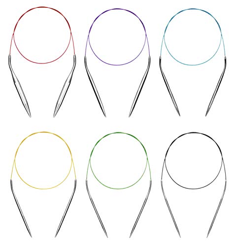 Circular Knitting Needles Set Round Needle Metal Magic Loop 40 Inch Size 15 13 11 10 8 7 6 5 4 1.5