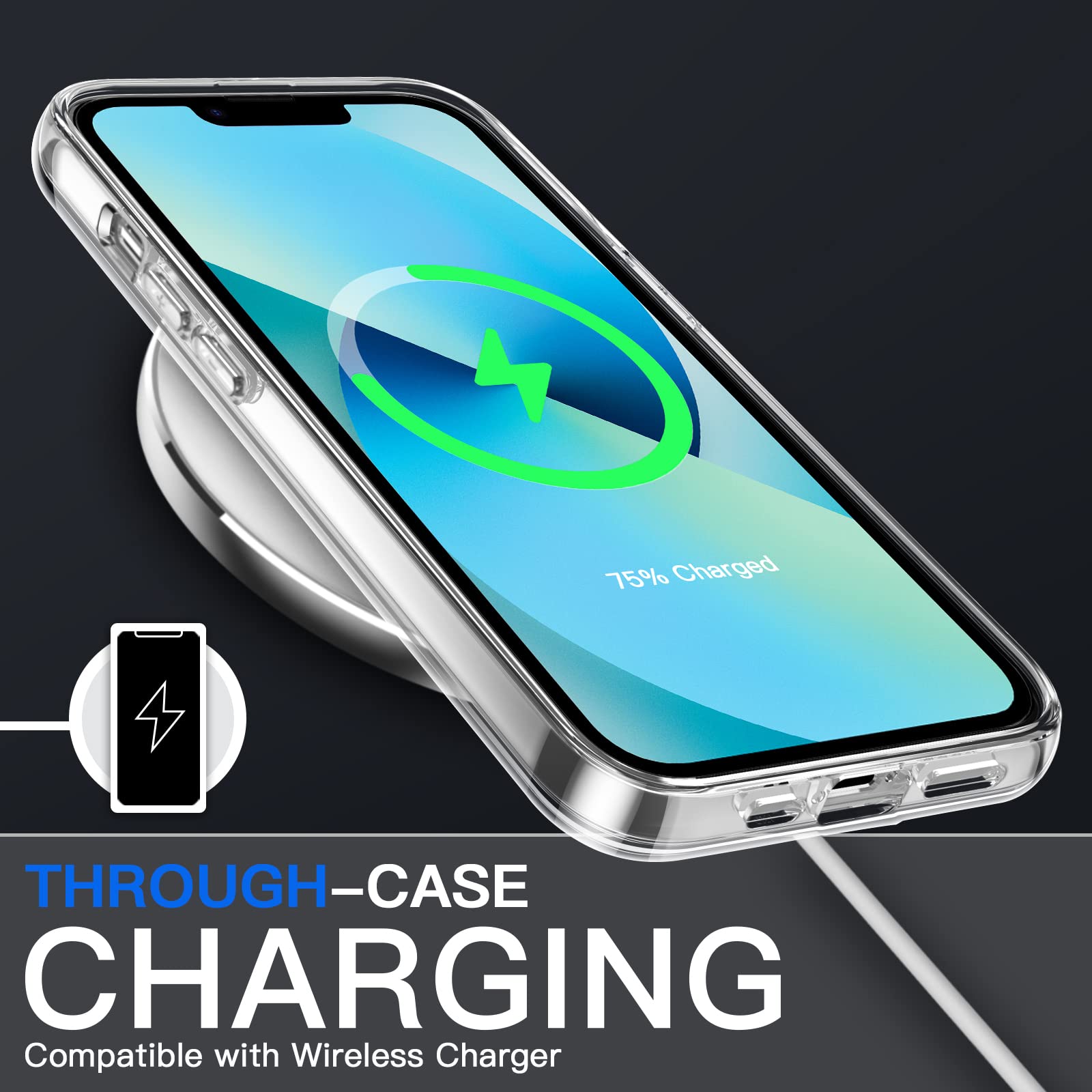 JETech 5 in 1 Case for iPhone 13 Pro Max 6.7-Inch, with 2-Pack Screen Protector and Camera Lens Protector, Non-Yellowing Shockproof Bumper Phone Cover, Full Coverage Tempered Glass Film (Clear)