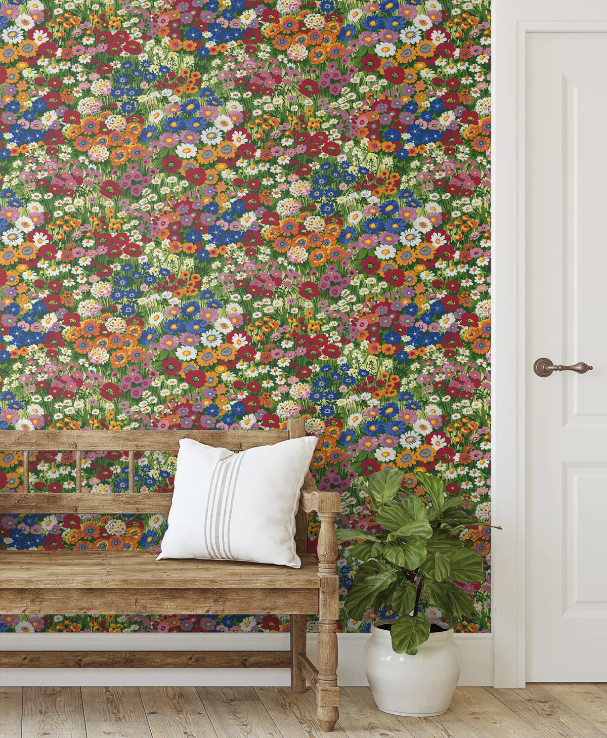 NextWall Floral Meadow Peel and Stick Wallpaper (Multicolored)