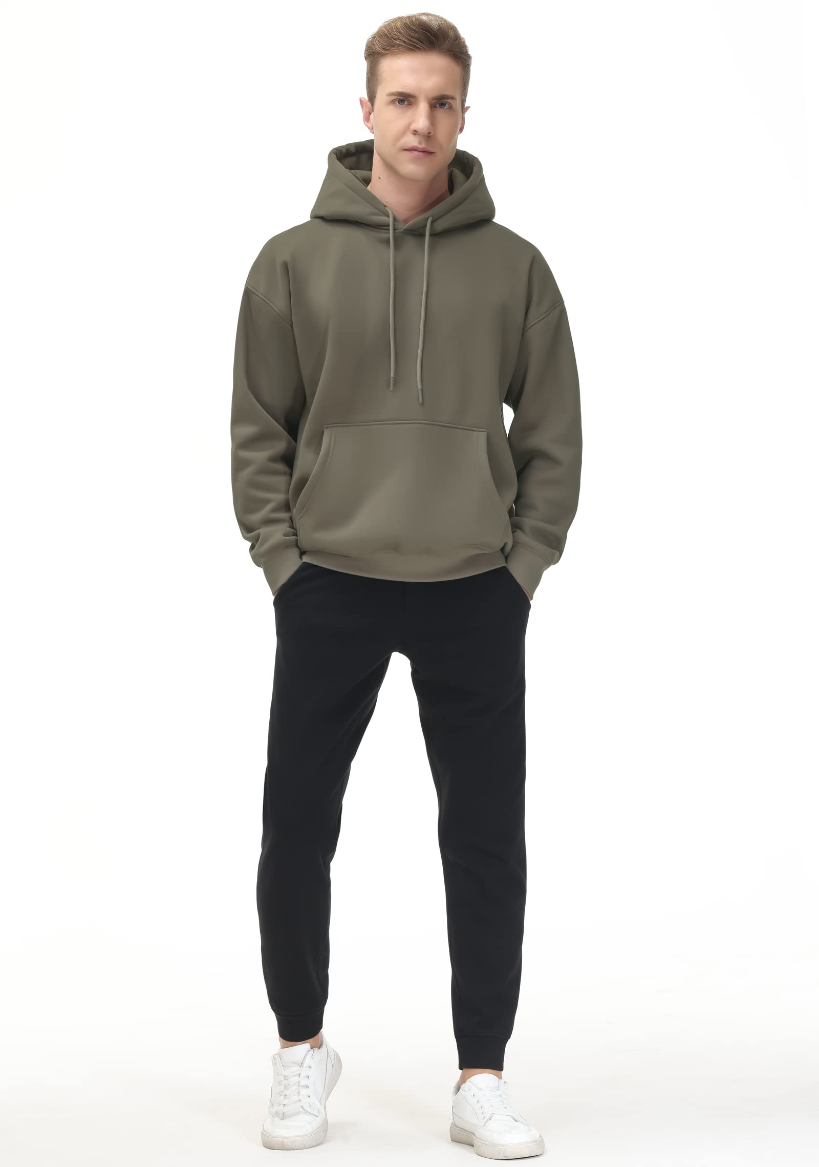 THE GYM PEOPLE Men's Fleece Pullover Hoodie Loose Fit Ultra Soft Hooded Sweatshirt With Pockets Grey